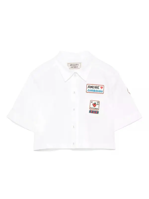ALESSANDRO ENRIQUEZ Patch-detailed Shirt - White
