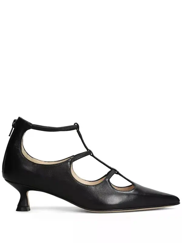 ANNA F. 50mm Leather Pumps - Black