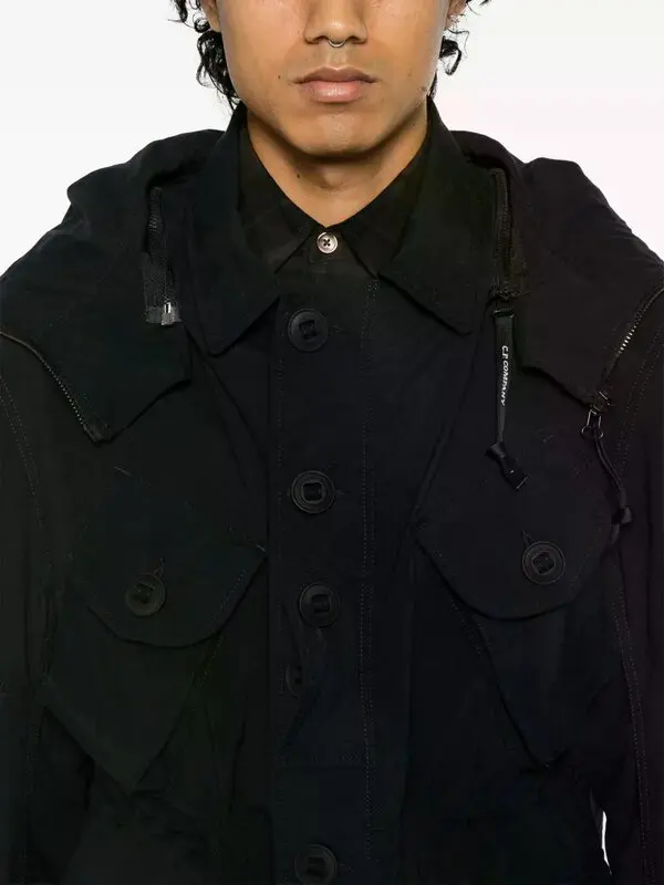 Junya Watanabe X C.p. Company Goggle-detailed Parka - Black
