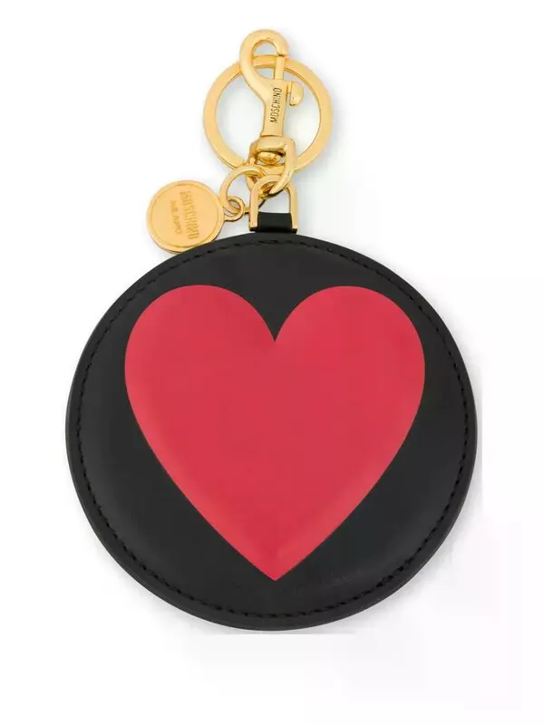 Moschino Heart-print Keyring - Black