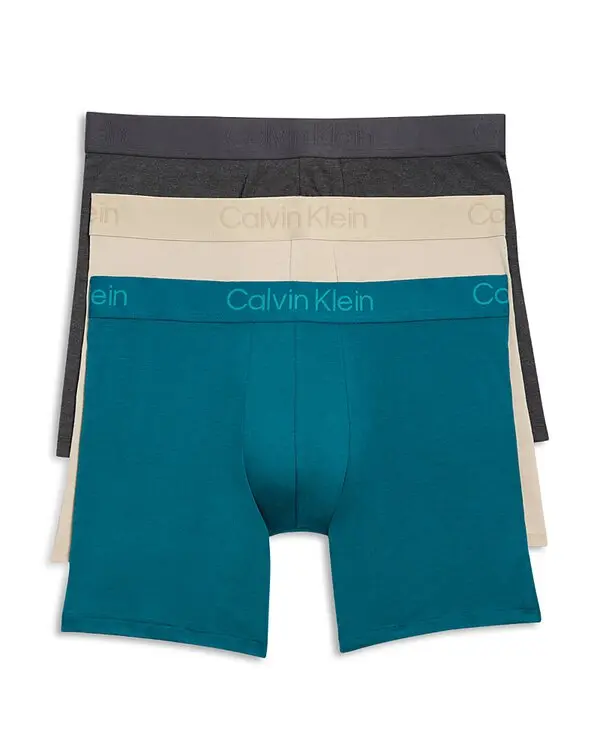 Calvin Klein Classic Boxer Briefs, Pack Of 3 - Charcoal/tan/teal