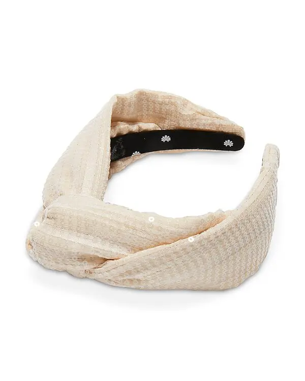 Lele Sadoughi Marlene Sequin Knotted Headband - Vanilla Creme