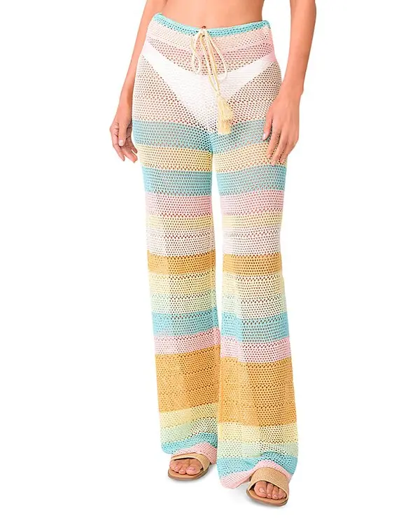 PQ Bree Boho Crochet Swim Cover-up Pants - Floret