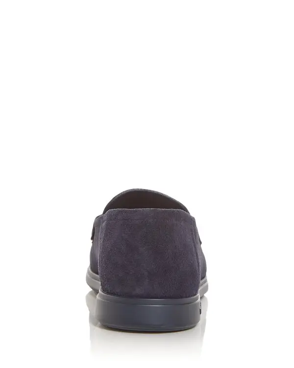FERRAGAMO Drame Suede Gancini Loafers - Brown