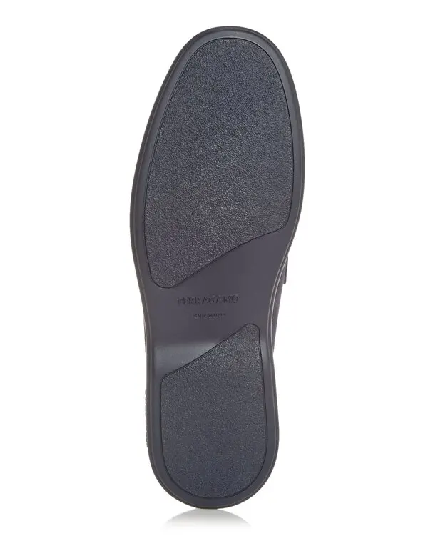 FERRAGAMO Drame Suede Gancini Loafers - Brown