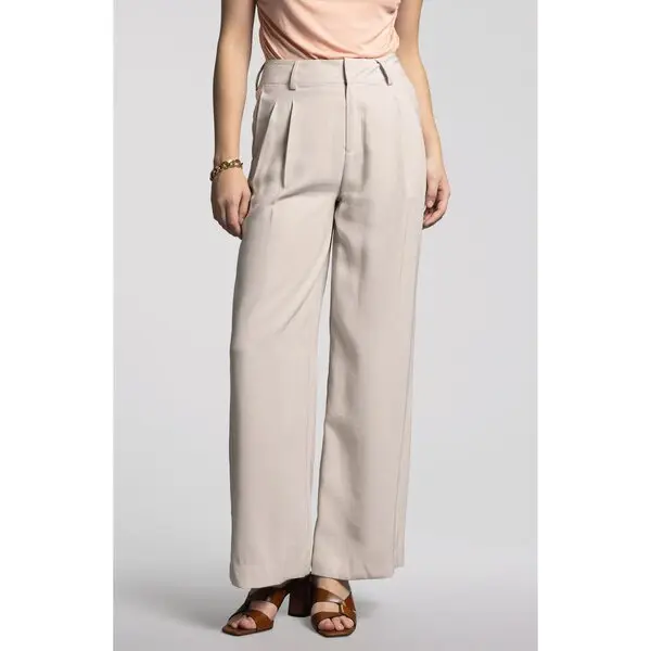 WEEKEND LOS ANGELES Lacy Straight Leg Trousers - Soft Grey