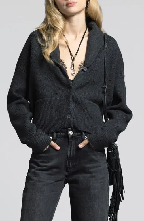 WEEKEND LOS ANGELES Candice Shawl Collar Cardigan - Ebony