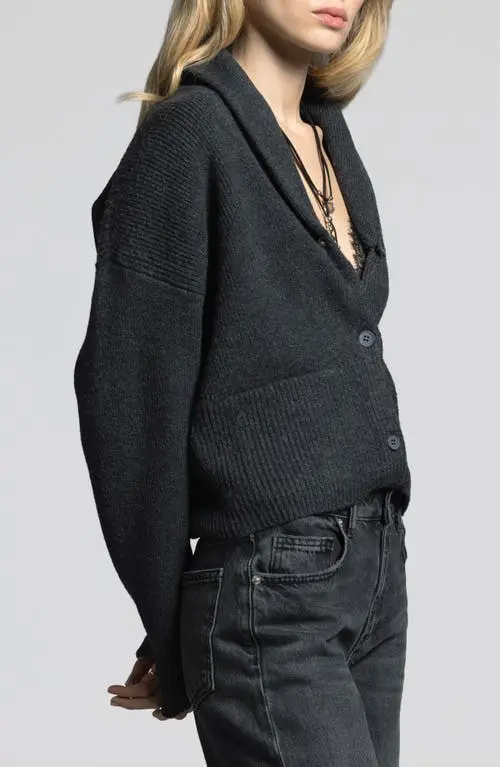 WEEKEND LOS ANGELES Candice Shawl Collar Cardigan - Ebony