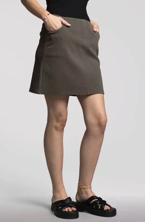 WEEKEND LOS ANGELES Genevieve Cotton Blend Skirt - Black Brown