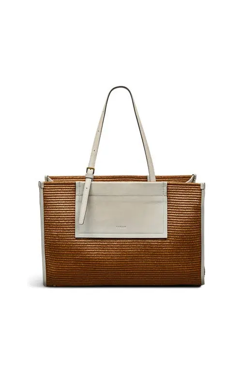 RADLEY The Burlington Raffia Tote Bag - Saddle
