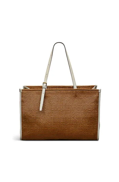 RADLEY The Burlington Raffia Tote Bag - Saddle