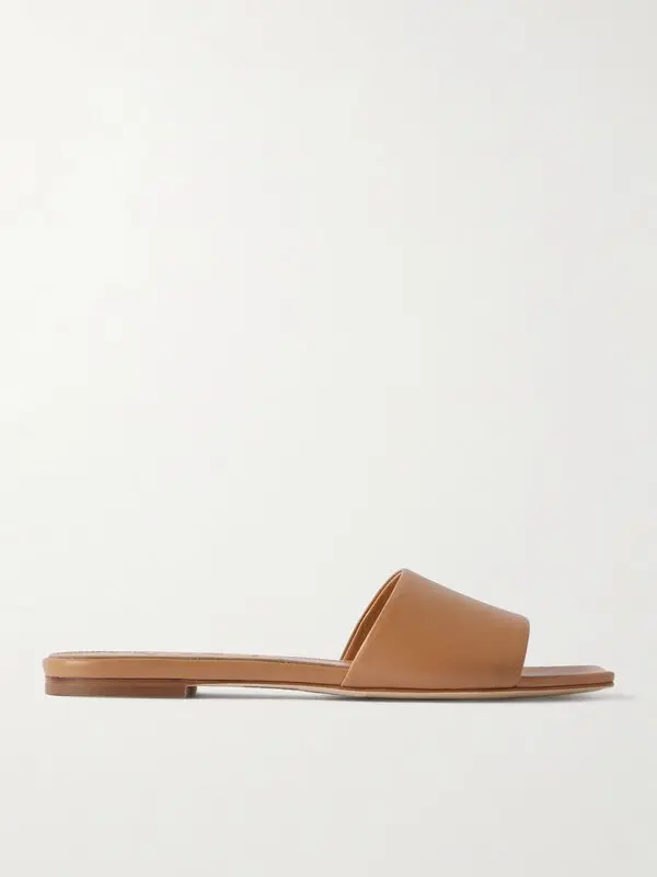 AeydĒ Anna Leather Slides - Brown