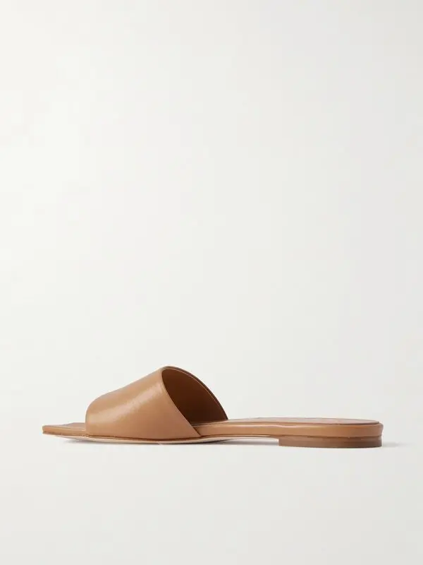 AeydĒ Anna Leather Slides - Brown