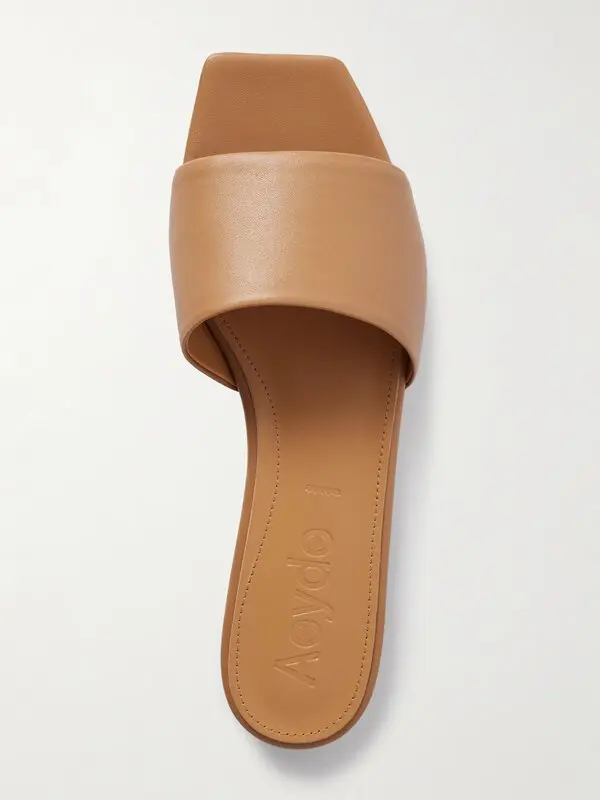 AeydĒ Anna Leather Slides - Brown
