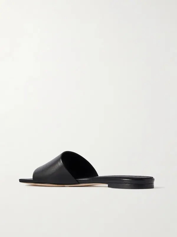 AeydĒ Anna Leather Slides - Black