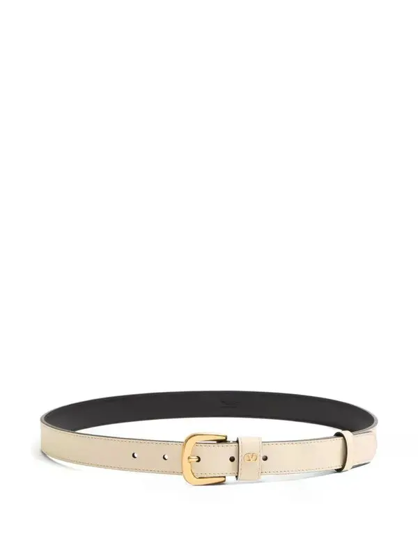 Valentino Garavani Logo Plaque Belt - White