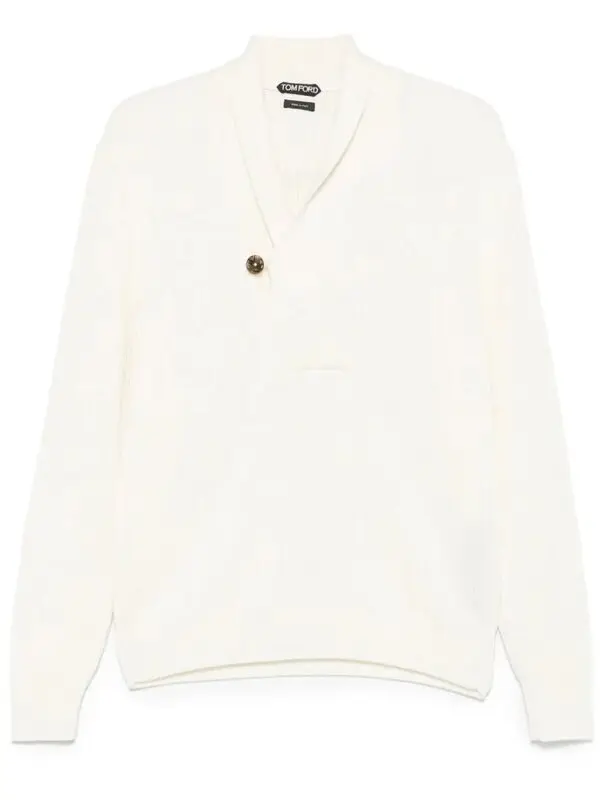 TOM FORD Shawl Collar Knitwear - White