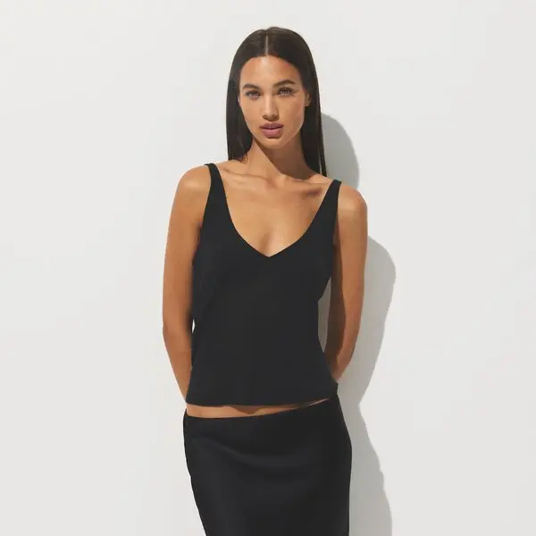 SKIMS Sheer Cotton V-neck Tank