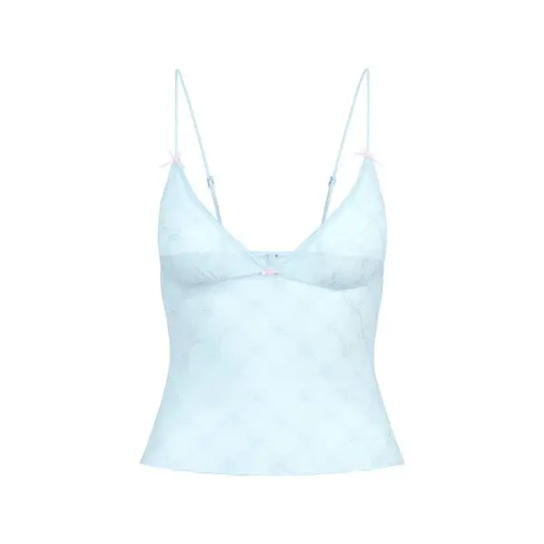SKIMS Spring Intimates Triangle Cami - Powder Blue Bow Tulle