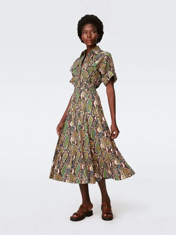Diane Von Furstenberg Hadara Midi Dress In Python - 60% Off | Editorialist
