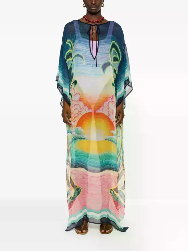 Casablanca Silk Chiffon Maxi Dress
