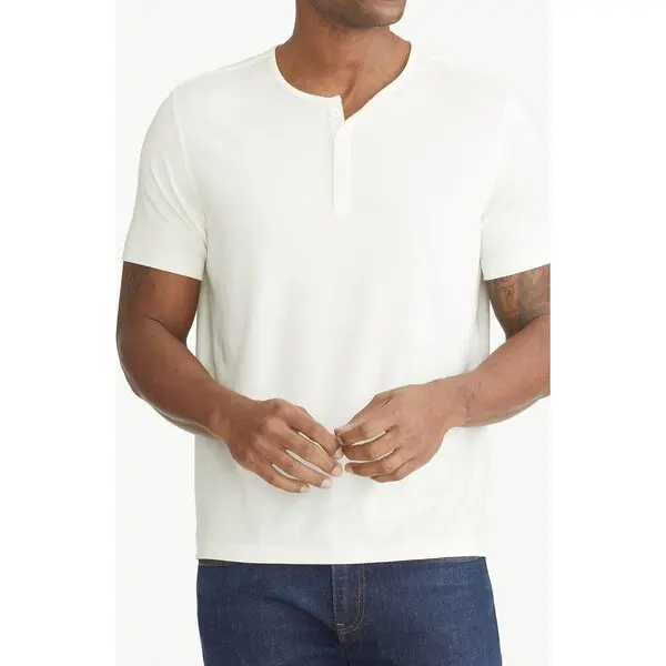 UNTUCKIT Ecosoft Short Sleeve Henley - White