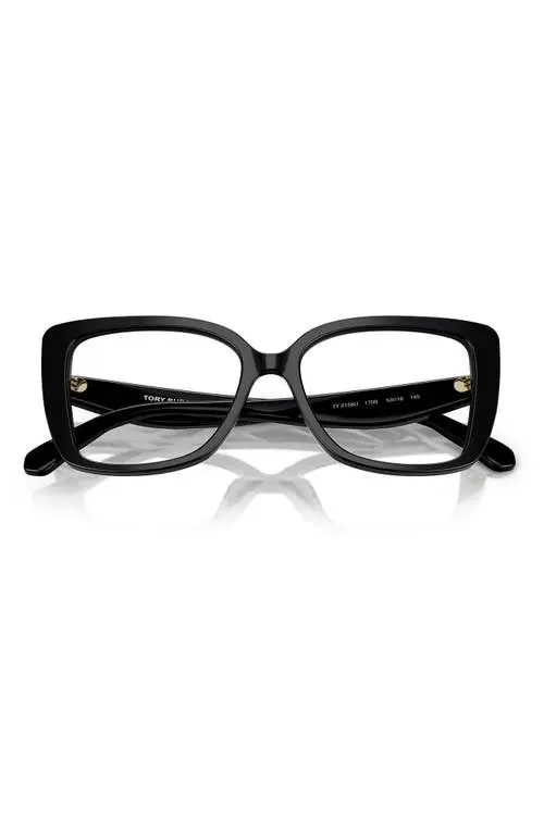 Tory Burch 53mm Square Optical Glasses - Black