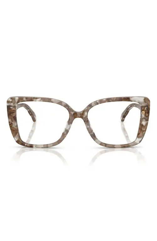 Tory Burch 53mm Square Optical Glasses - Brown Tortoise