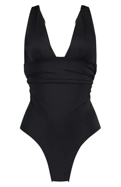 Hunkemoller Luxe Plunge One-piece Swimsuit - Nero