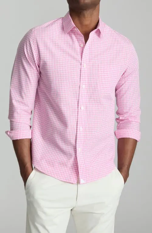 UNTUCKIT Lawrence Gingham Wrinkle Free Cotton Button-up Shirt - Pink