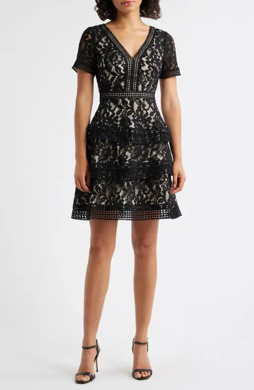 Eliza J Lace Tiered Dress