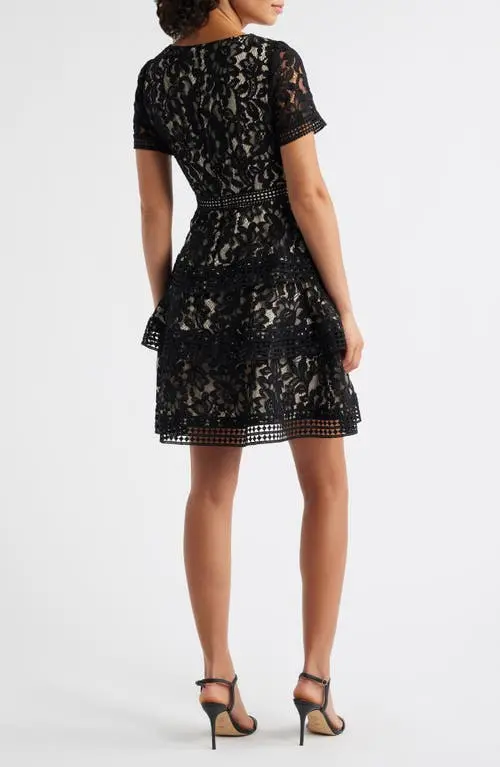 Eliza J Lace Tiered Dress