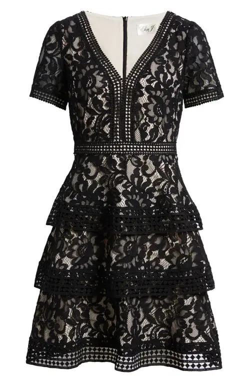 Eliza J Lace Tiered Dress
