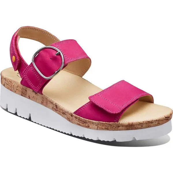 Samuel Hubbard Portola Two Strap Sandal - Fuchsia Nubuck