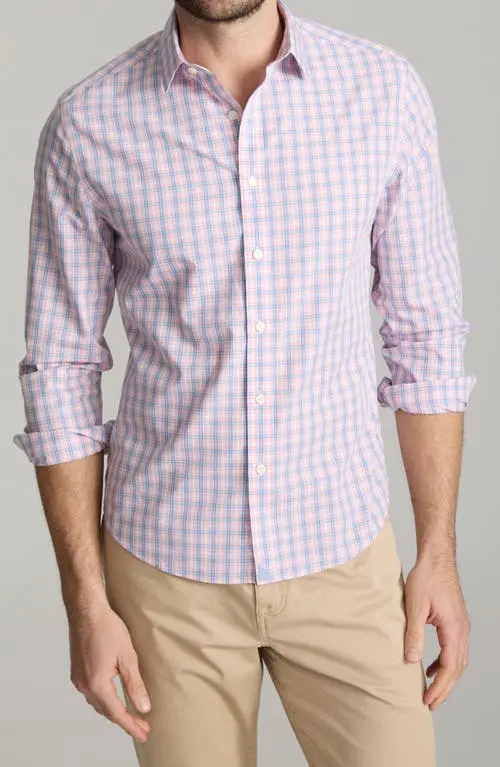 UNTUCKIT Fairchild Plaid Wrinkle Free Cotton Button-up Shirt - Pink