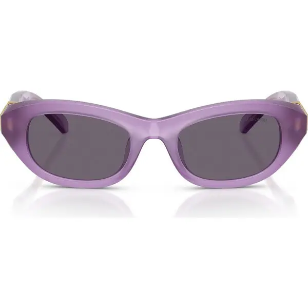 SWAROVSKI 50mm Small Pillow Sunglasses - Milky Lilac /violet
