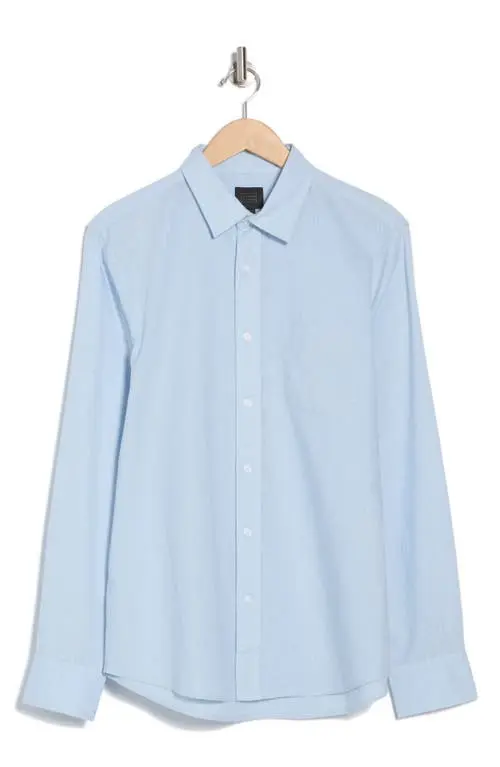 14TH & UNION Solid Linen Blend Button-up Shirt - Blue Skyway