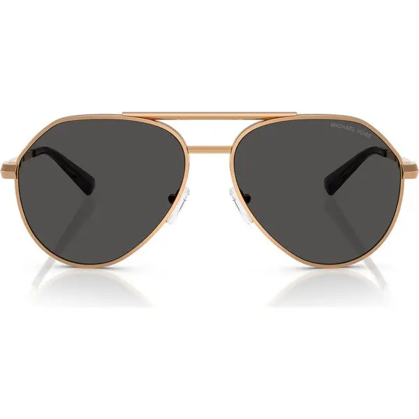 Michael Kors 60mm Pilot Sunglasses - Beige Gold / Dark Grey Solid