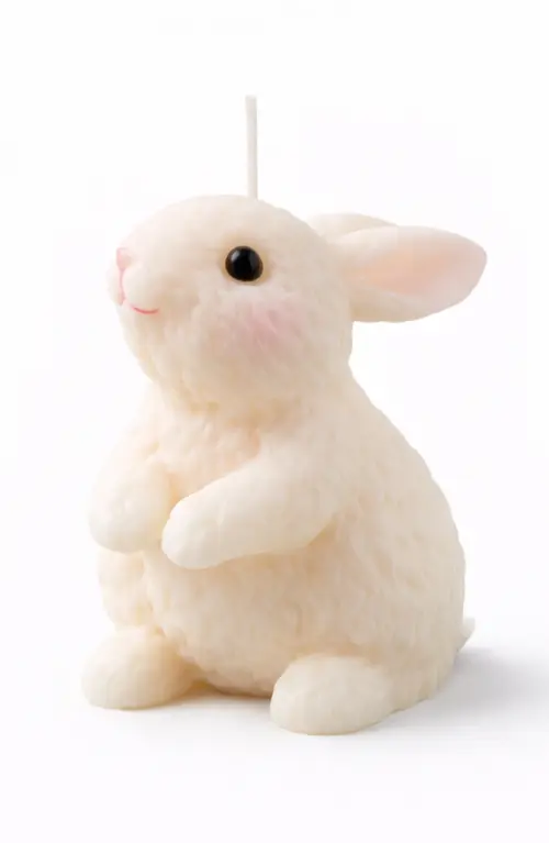 SOUTHLAKE GIFTS Blushing Bunny Candle - Looking Left
