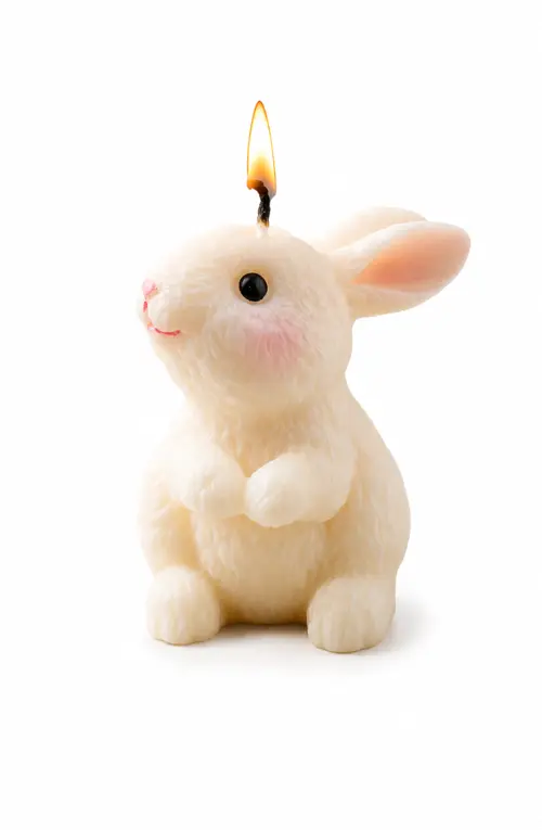 SOUTHLAKE GIFTS Blushing Bunny Candle - Looking Left