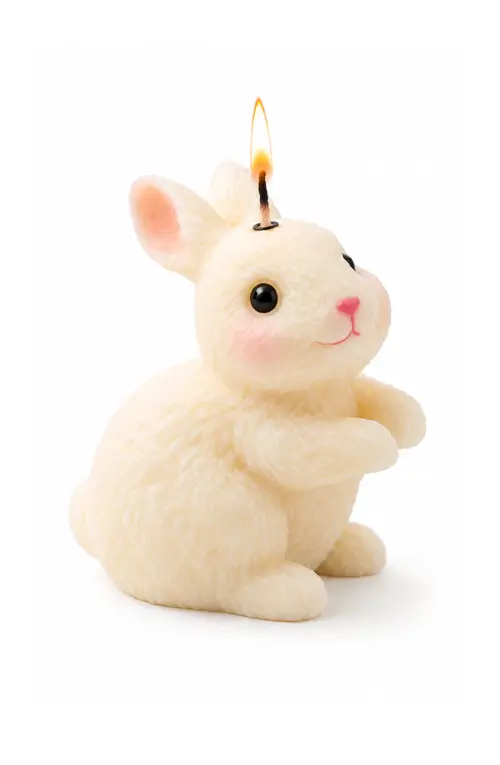 SOUTHLAKE GIFTS Blushing Bunny Candle - Looking Right