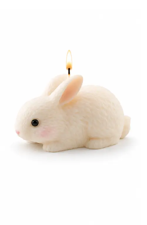 SOUTHLAKE GIFTS Blushing Bunny Candle - Lying Down