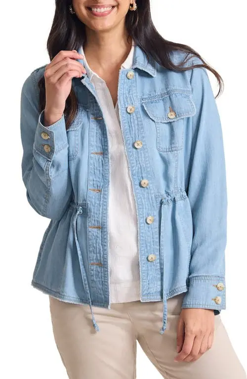 Tommy Bahama Chambray Utility Jacket - Light Indigo Wash