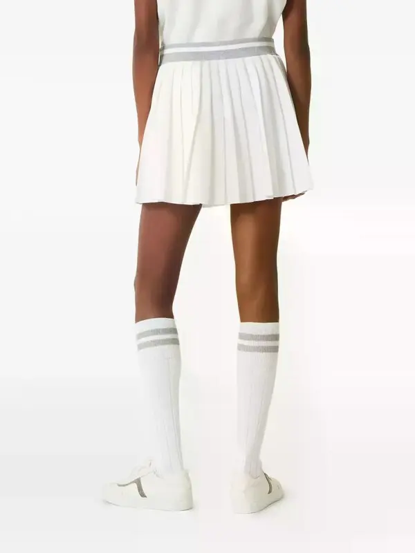 Brunello Cucinelli Pleated Mini Skirt With Logo Detail