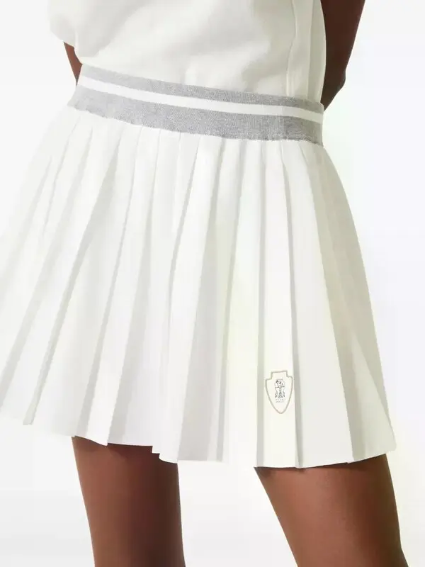 Brunello Cucinelli Pleated Mini Skirt With Logo Detail