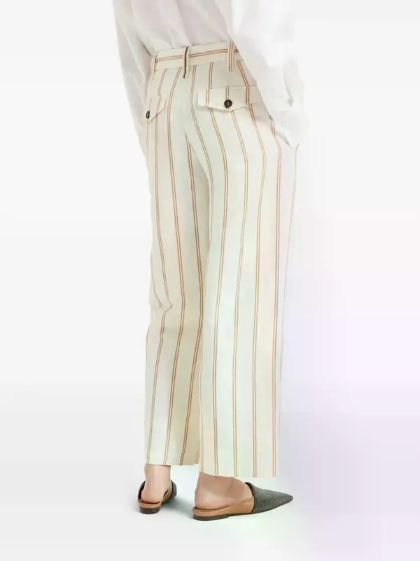 Brunello Cucinelli Striped Wide Leg Trousers