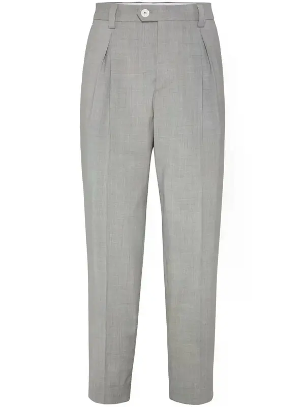 Brunello Cucinelli Wool Trousers - Grey