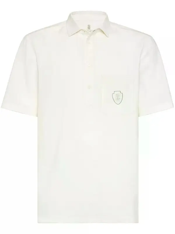 Brunello Cucinelli Logo-appliqué Polo Shirt - White