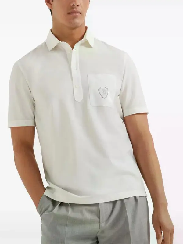 Brunello Cucinelli Logo-appliqué Polo Shirt - White