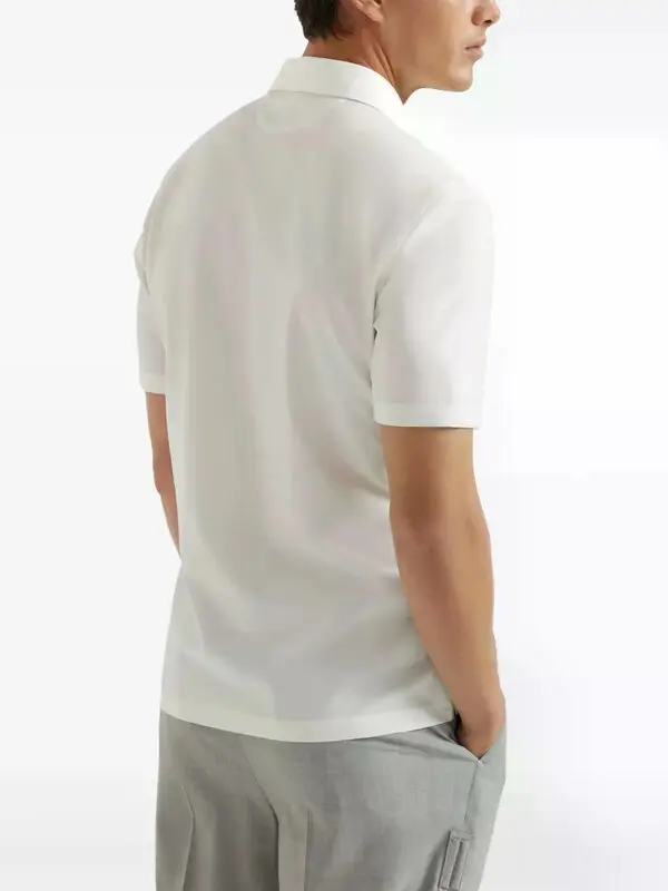 Brunello Cucinelli Logo-appliqué Polo Shirt - White